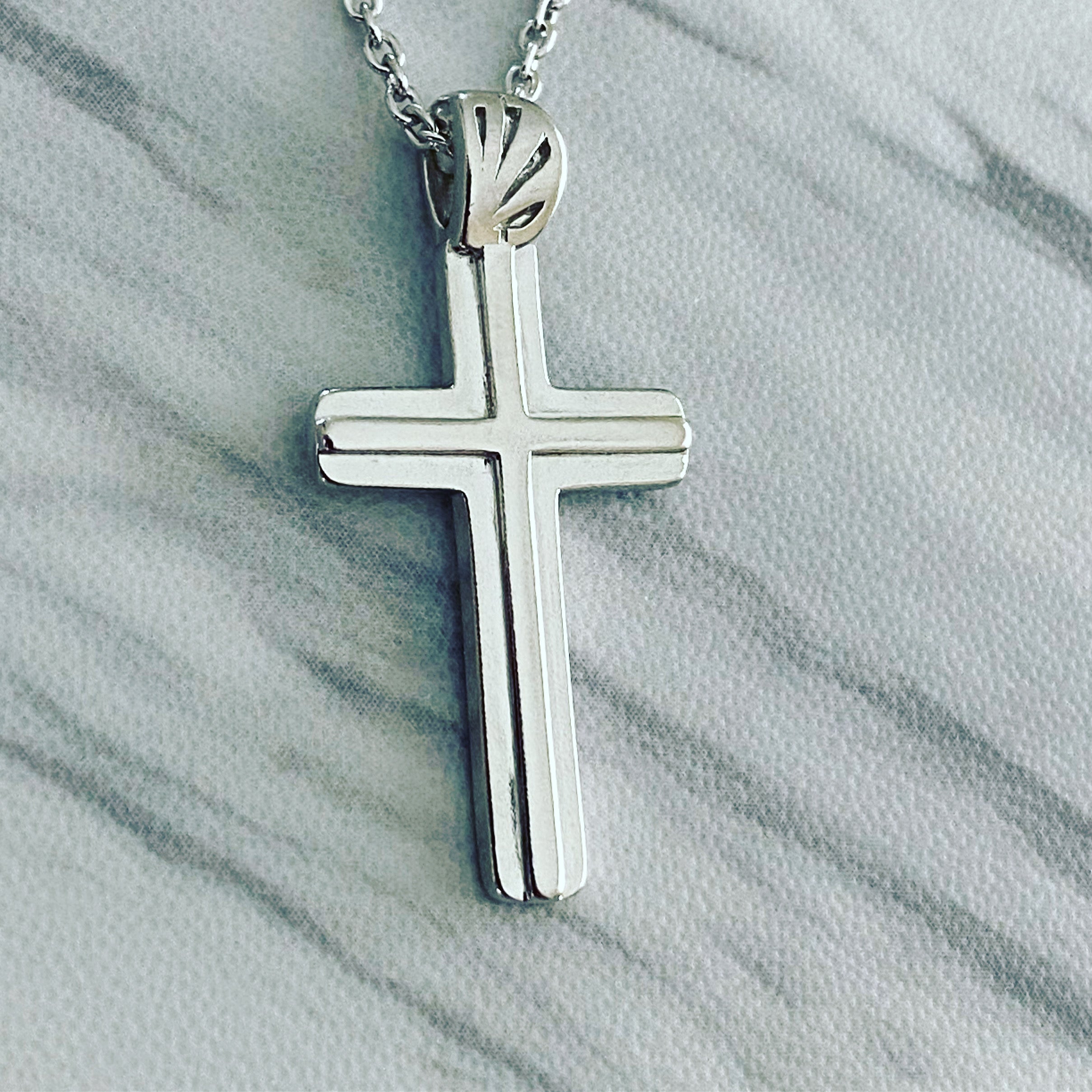 Sterling Silver Double Cross Necklace – Divine Box